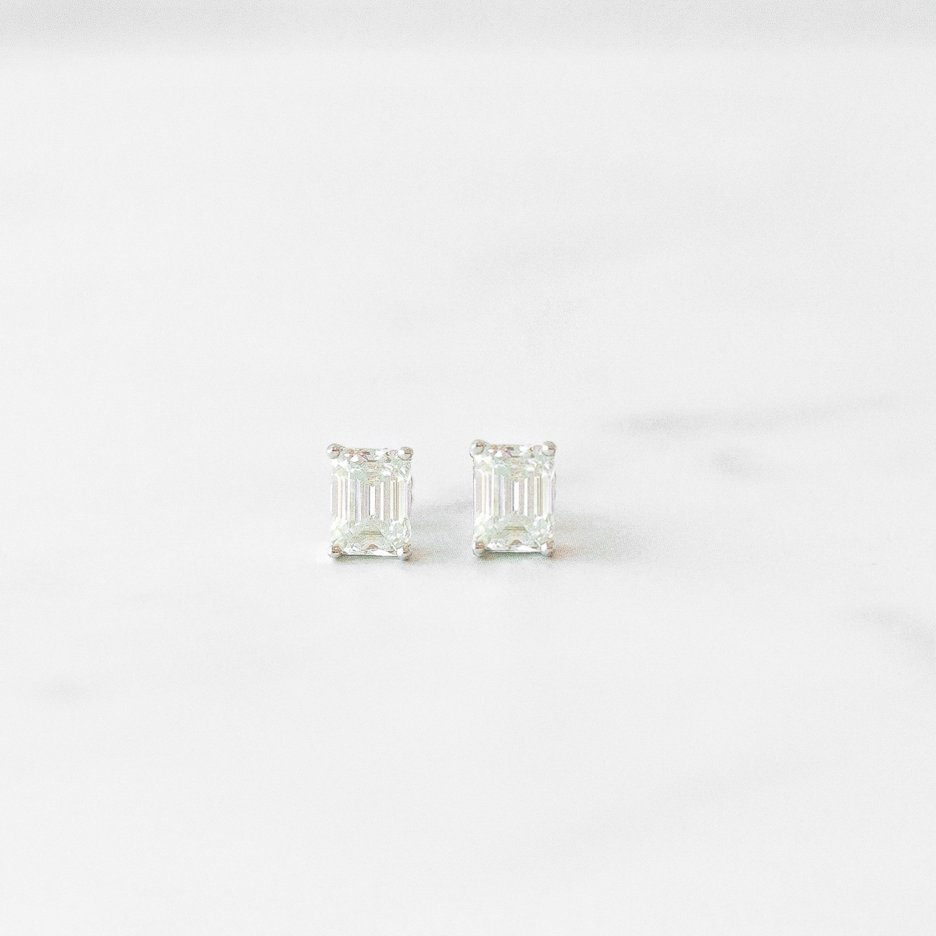 Emerald Cut Studs | Lab Grown Diamonds – Golden Thread, Inc.