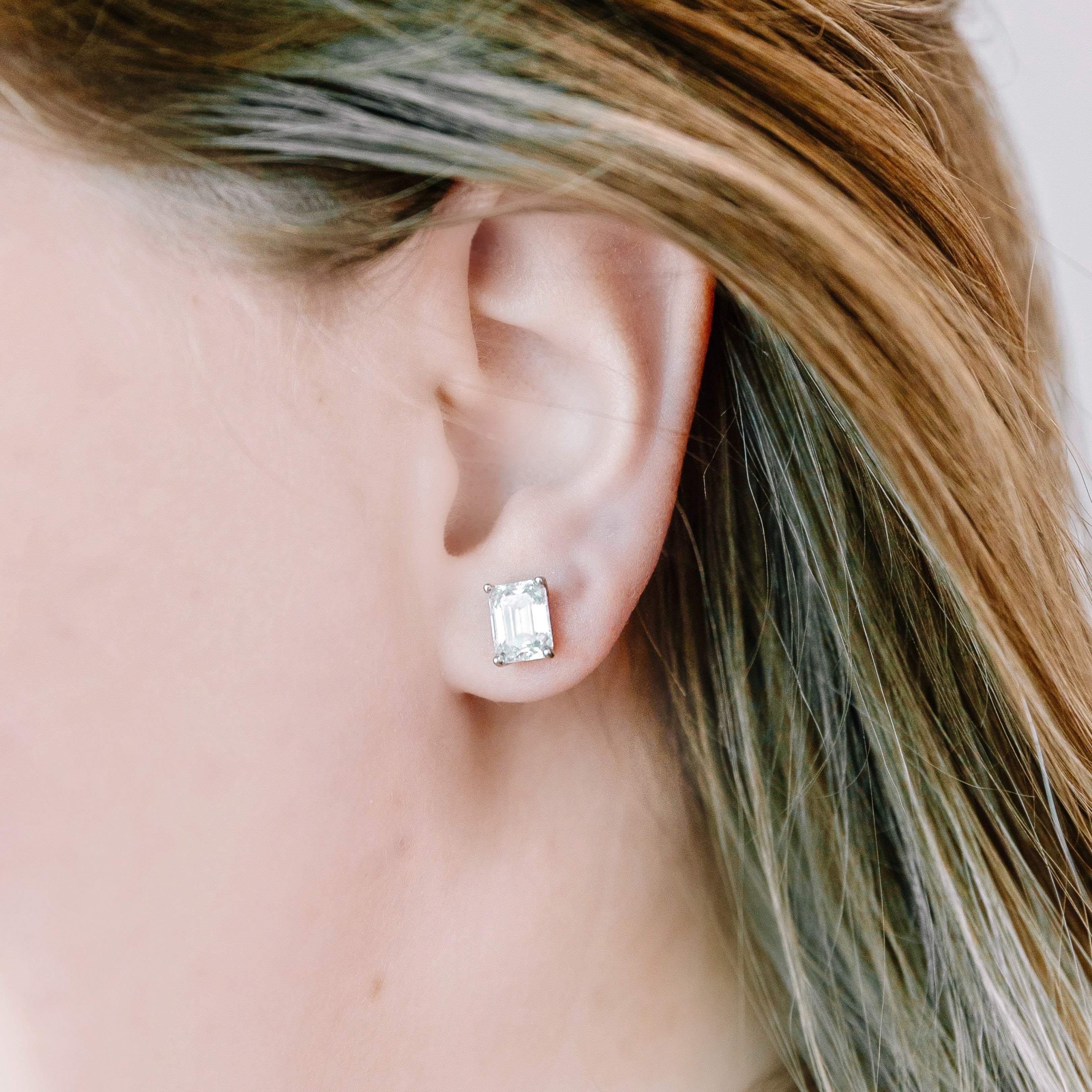 Emerald Cut Studs | Lab Grown Diamonds – Golden Thread, Inc.