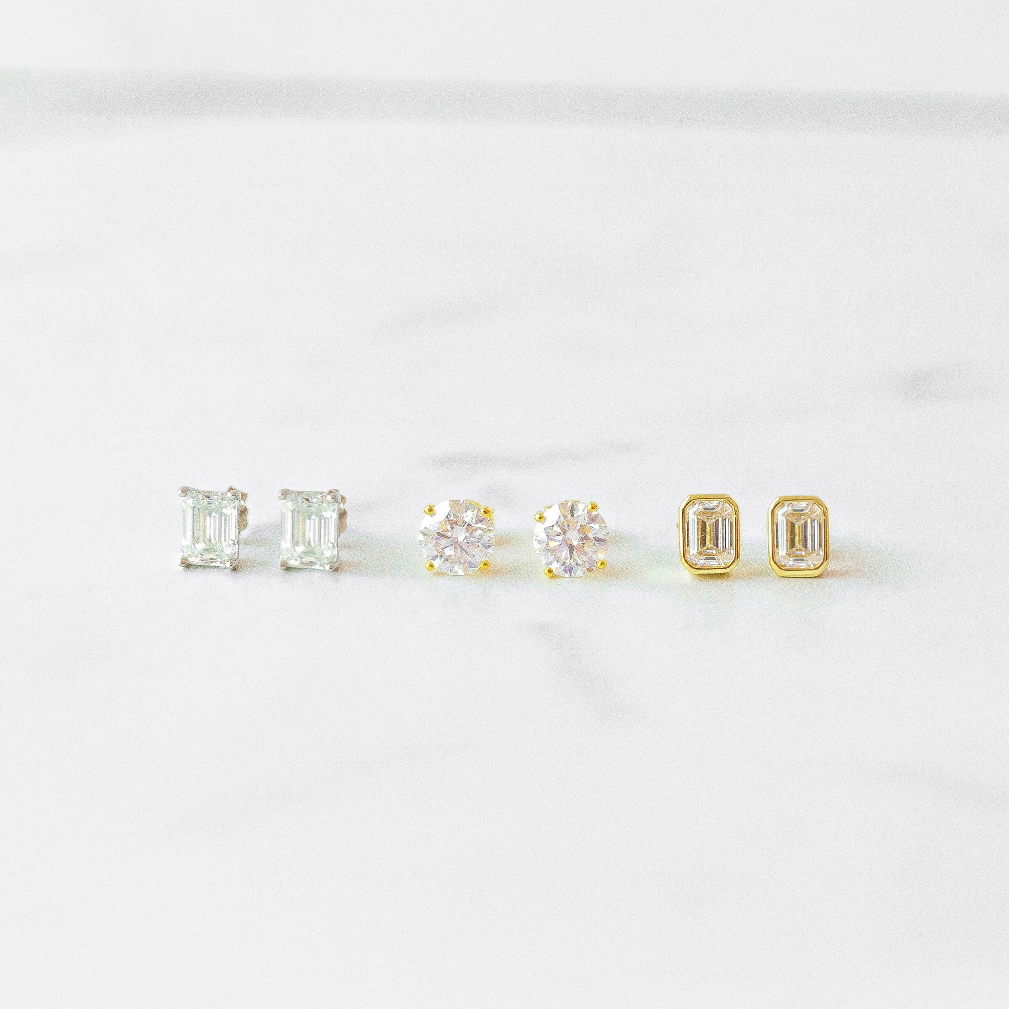 Emerald Cut Studs – Golden Thread, Inc.