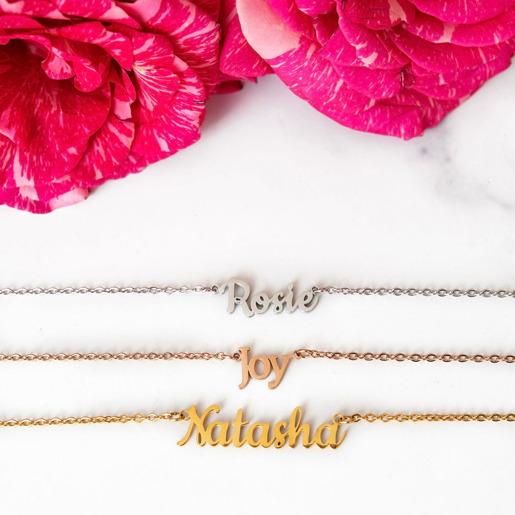Custom Nameplate Necklace – Golden Thread, Inc.