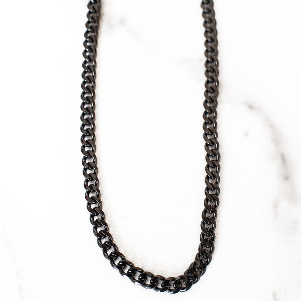 Classic Cuban Link Chain | Black – Golden Thread, Inc.