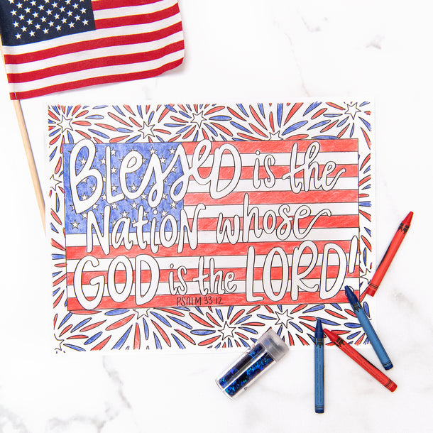 Psalm 33:12 Coloring Sheet – Golden Thread, Inc.