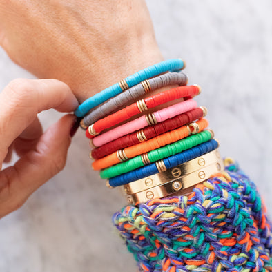 Gray Polymer Clay Bracelet – Golden Thread, Inc.